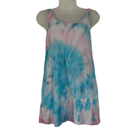 Merona | Tops | Merona Tie Dye Tank Top Rubbed Blue Pink Cotton Candy ...